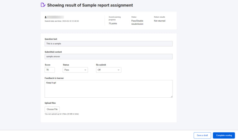 Grading Reports｜How to use learningBOX